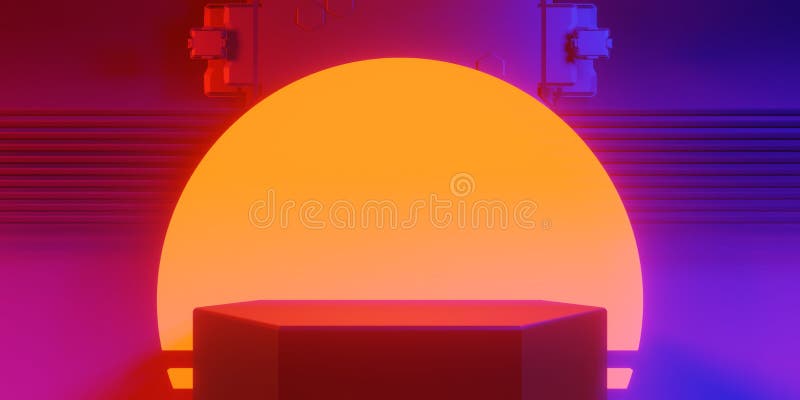 Cyberpunk Gaming Wallpaper Background, 3d Illustration Rendering ...