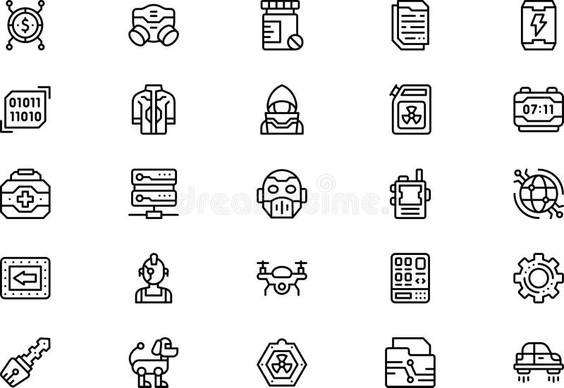 Cyberpunk Icons Collection is a Vector Illustration with Editable ...