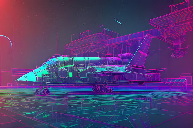 Cyberpunk Airplane Stock Illustrations – 92 Cyberpunk Airplane Stock ...