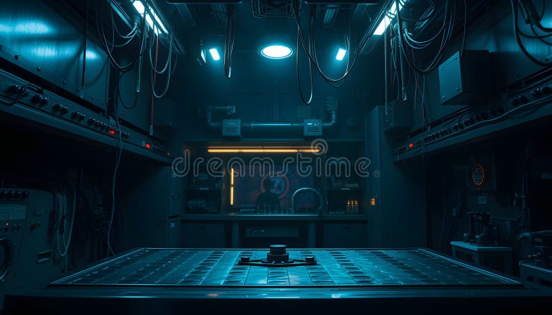 Cyberpunk Laboratory: Deep Teal Enigmatic Research Facility Stock ...