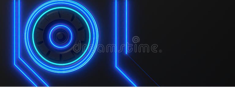 A Cyberpunk Mechanical Pattern Glowing with a Blue and Black Elegant ...