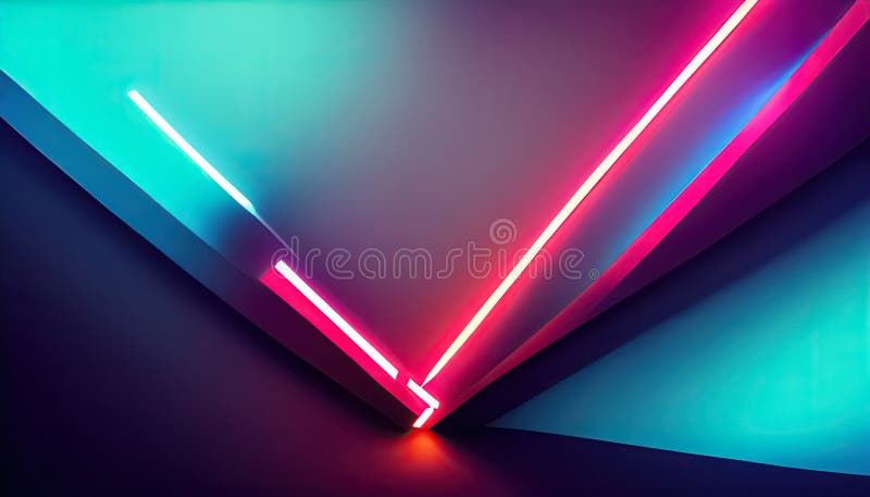 Cyberpunk Neon Colors Sci Fi Abstract Minimal Geometric Trendy