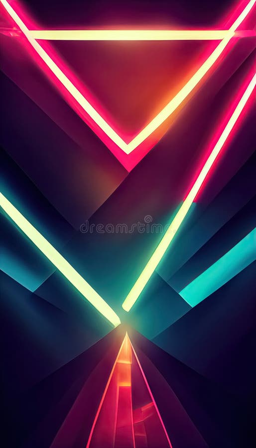 Cyberpunk Neon Colors Sci Fi Abstract Minimal Geometric Trendy