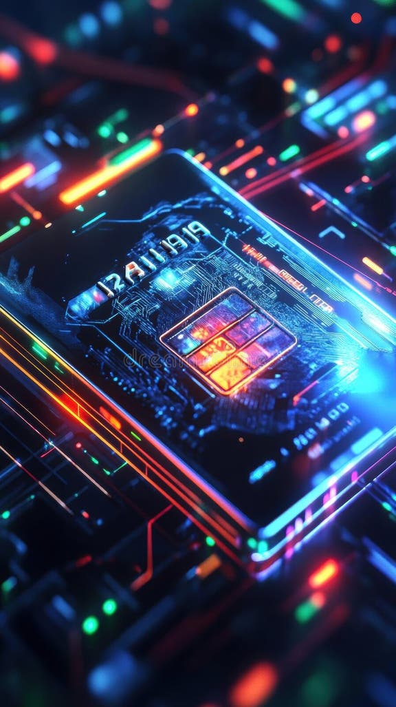 Cyberpunk Processor, a Glimpse into the Future of Computing Stock Image ...