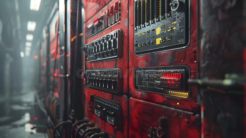 Cyberpunk Red Control Panel 3D Illustration Stock Illustration ...