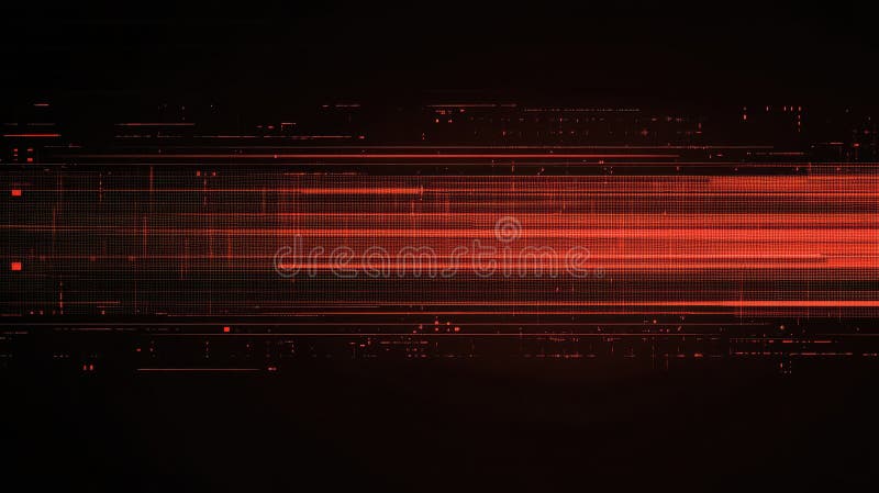 Cyberpunk Red Data Stream Visualization in Red Tones, Technological ...