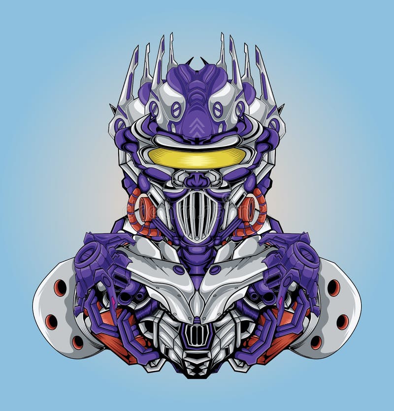 Cyberpunk Robot Machine Illustration Stock Illustration - Illustration ...
