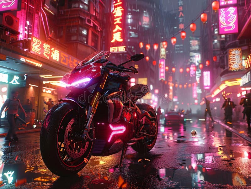 A Cyberpunk Scene with People Celebrating Pride in a High-tech Urban ...