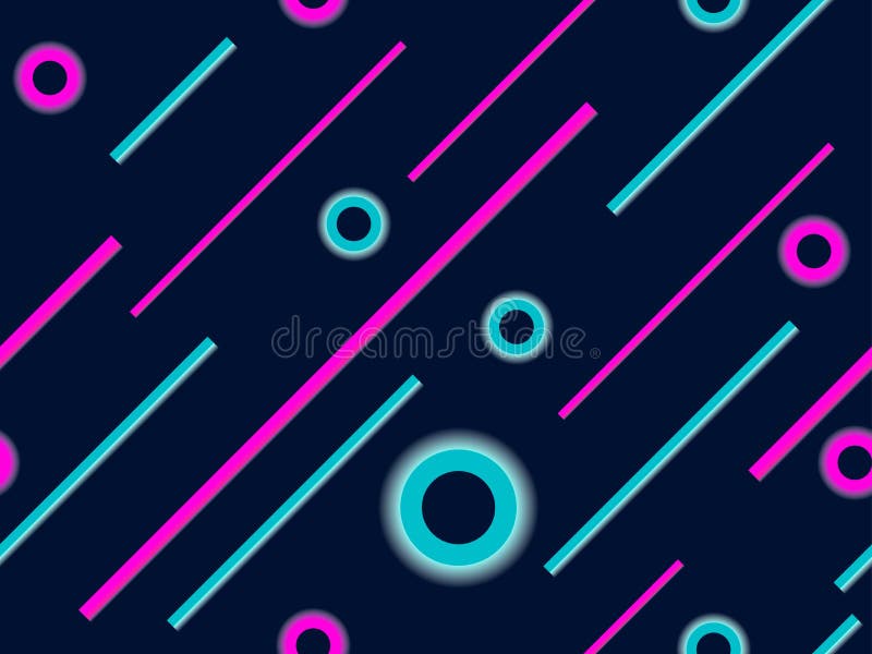 Cyberpunk Seamless Pattern. Retro Futurism of the 80s. Neon Round and ...
