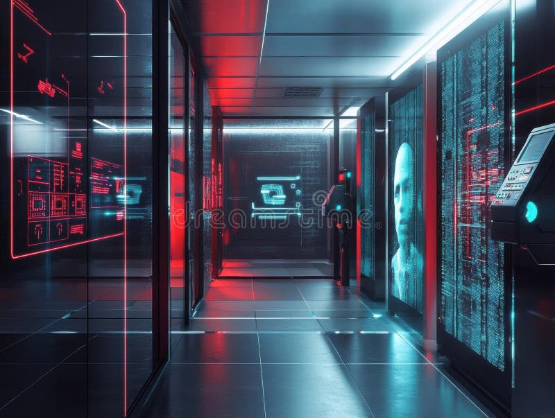 Cyberpunk Server Room, a Glimpse into the Future of Technology Stock ...