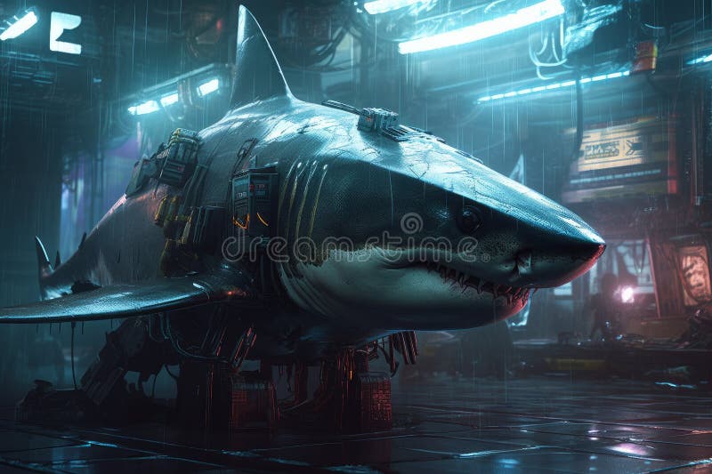 Cyberpunk Shark Stock Illustrations – 138 Cyberpunk Shark Stock ...