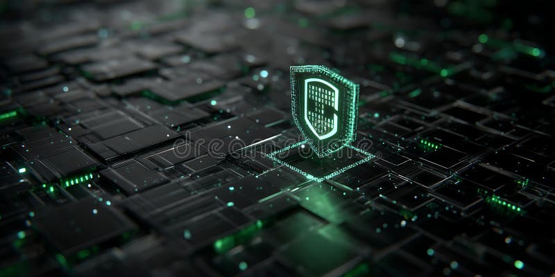 Cyberpunk Shield Futuristic Digital Background for Tech Projects Stock ...