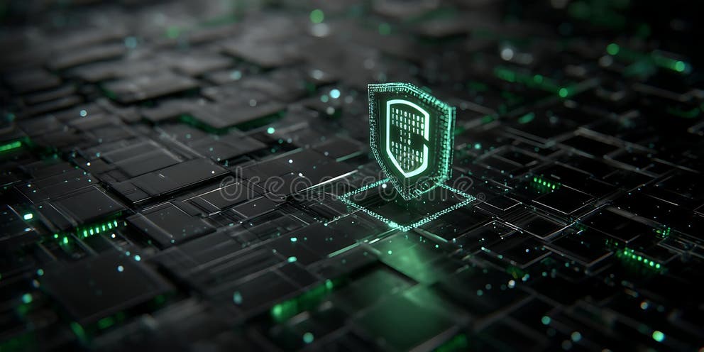 Cyberpunk Shield Futuristic Digital Background for Tech Projects Stock ...