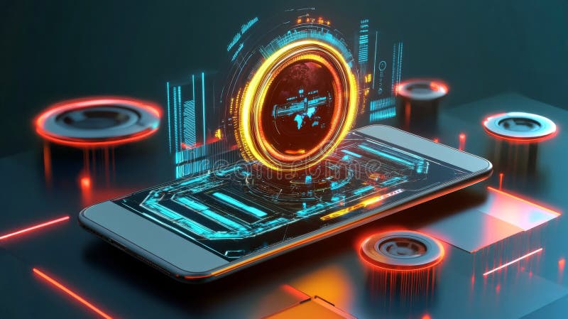 Cyberpunk Smartphone Interface Visualizes Interstellar Navigation ...