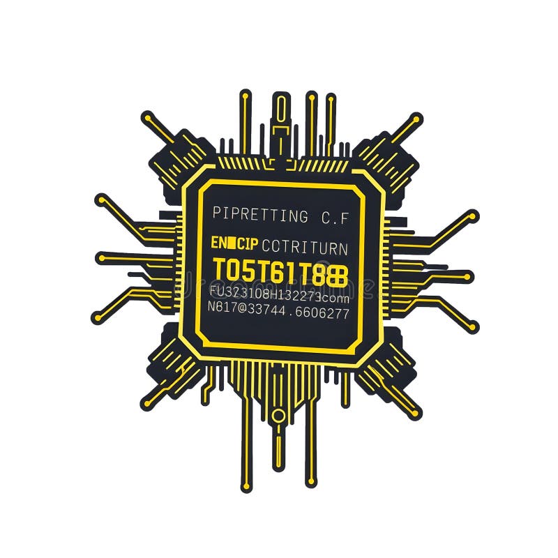 Cyberpunk Sticker: Encrypted Data Chip Vector Art on White Background ...