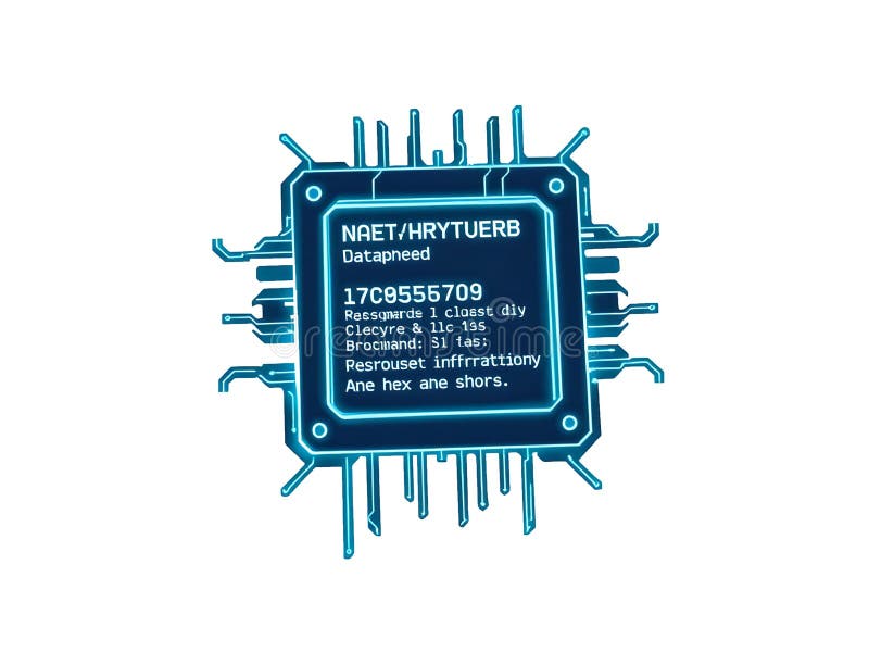 Cyberpunk Sticker: Encrypted Data Chip Vector Art on White Background ...