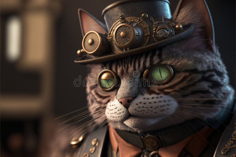 Cyberpunk-style Cat Created with Generative AI Technology Stock ...