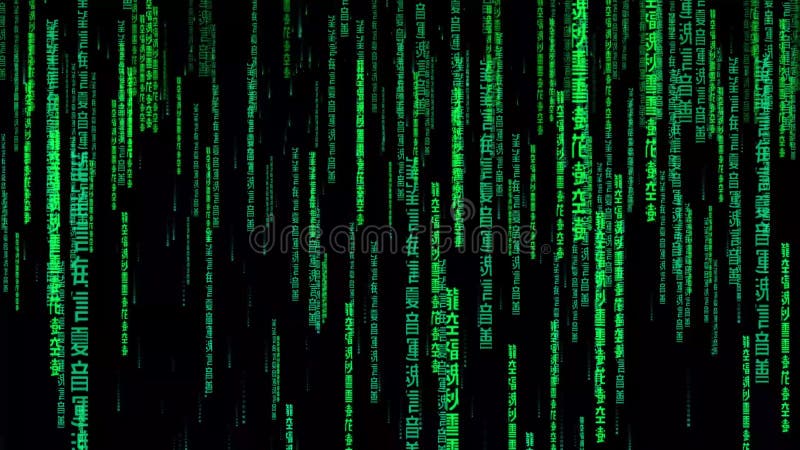 Cyberpunk Style Digital Matrix Falling Data Stream Futuristic Abstract ...
