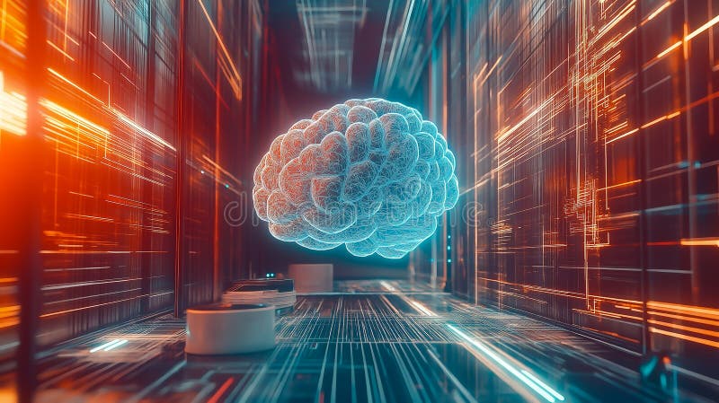 Cyberpunk Virtual Brain Image.representing Artificial Intelligence ...