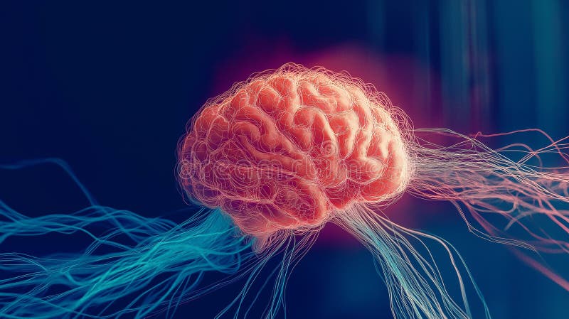 Cyberpunk Virtual Brain Image.representing Artificial Intelligence ...