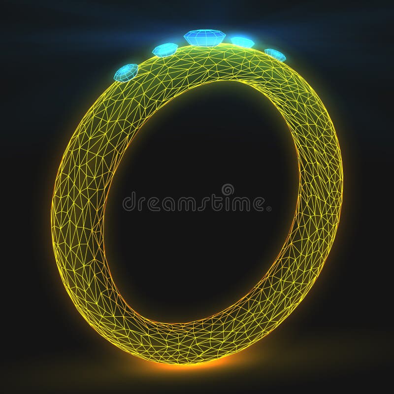 Cyberpunk Style Wedding Ring. Lowpoly Style Vector Illustration Stock ...