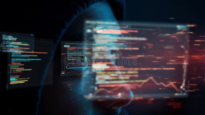 Cyberpunk Hacker: Digital Reality Stock Footage - Video of world ...