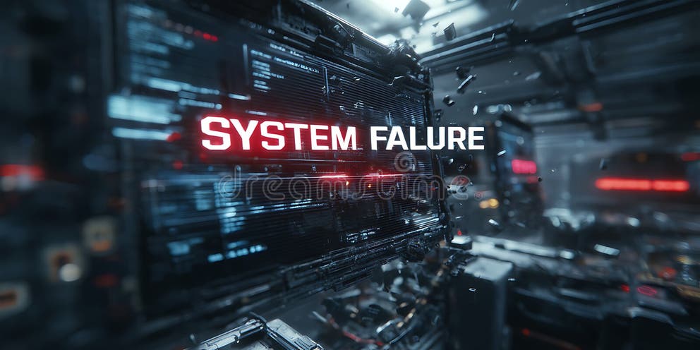 Cyberpunk System Failure Dramatic Digital Art Stock Illustration ...