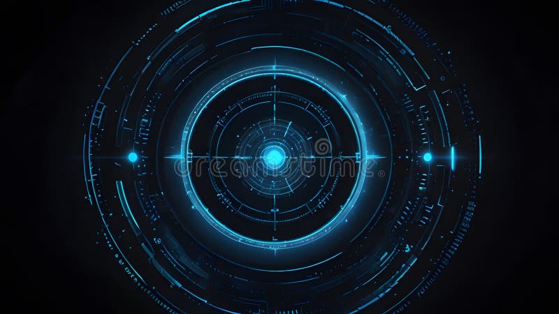 Cyberpunk Tactical Screen with Blue Overlays Stock Illustration ...