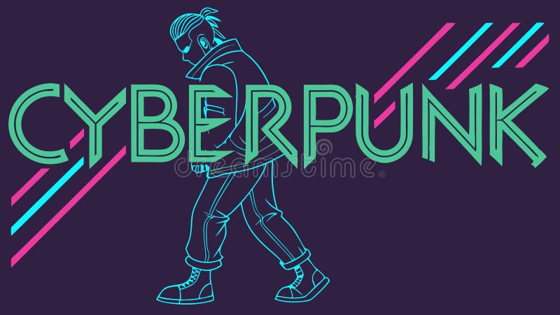 Cyberpunk Text Effect, Futuristic and Digital Style Design Vector ...