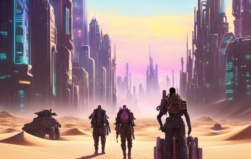 Futuristic Modern Cyberpunk Design, Stunning Lavish Cityscape ...