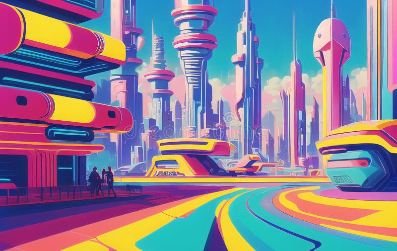 Futuristic Modern Cyberpunk Design, Stunning Lavish Cityscape ...