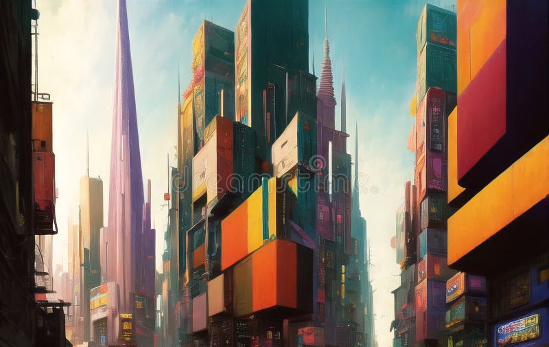 Cyberpunk Poster 80s Style. Retro Style, Neon, Futuristic, Landscape ...