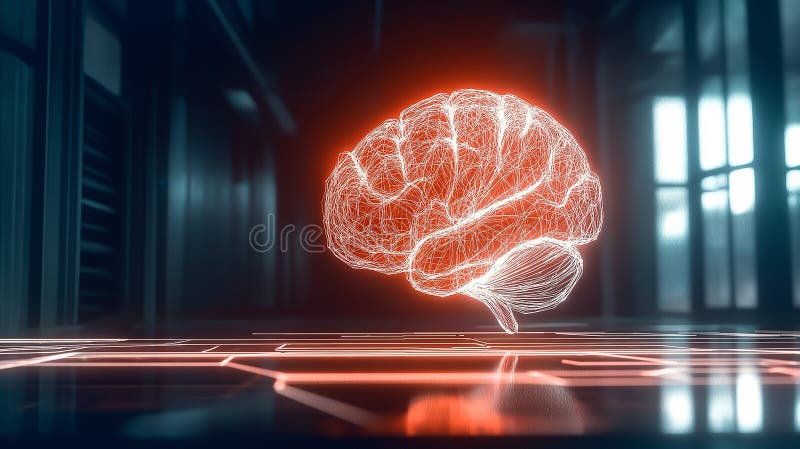 Cyberpunk Virtual Brain Image. Representing Artificial Intelligence ...