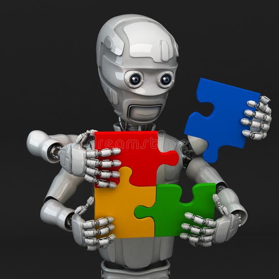 Cyberpuzzles stock illustration. Illustration of hand - 13314087