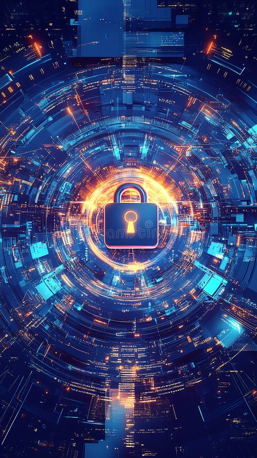 Cybersecurity Abstract 3D Illustration Stock Illustration ...