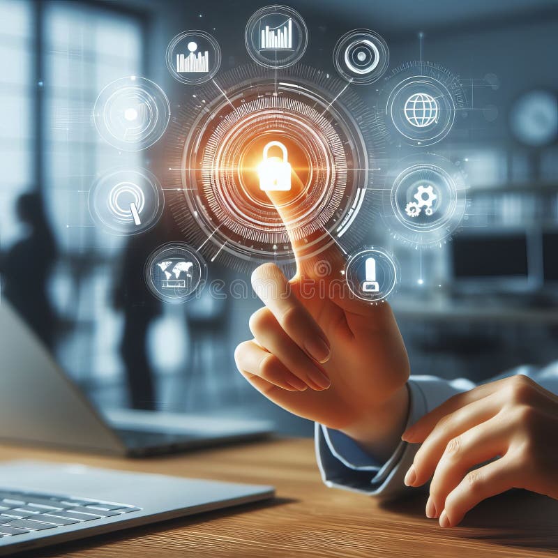 Cybersecurity Access Control Stock Illustration - Illustration of ...