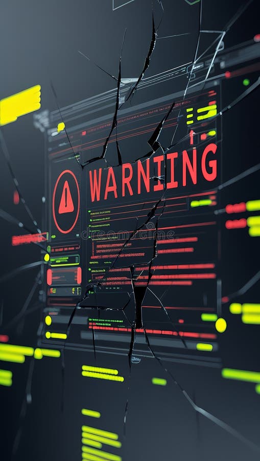 Cybersecurity Alert – Futuristic Interface with System Breach Warning ...