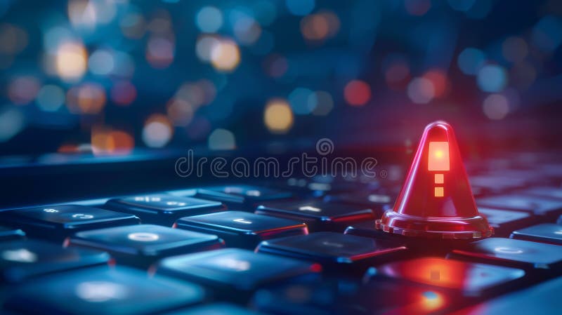 Cybersecurity Alert Symbol on Keyboard Stock Illustration ... Cybersecurity Alert Symbol on Keyboard Stock Illustration ...