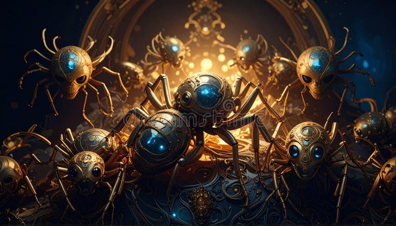 Cybersecurity Ant Colony Defense. Artificial Intelligence Concept ...