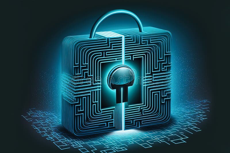 Cybersecurity Avatar Concept. Head of the AI. Security on the Internet Stock Illustration ...