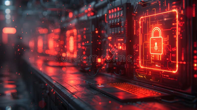 Cybersecurity Battleground: Encryption Keys, Firewall Shield, Hacker ...