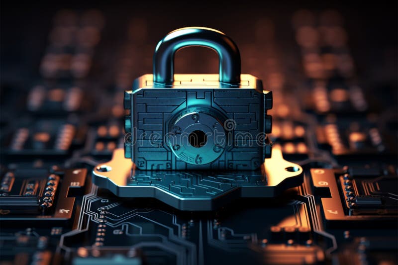 Cybersecurity on Board is Represented by the Rex Padlock Icon Stock ...
