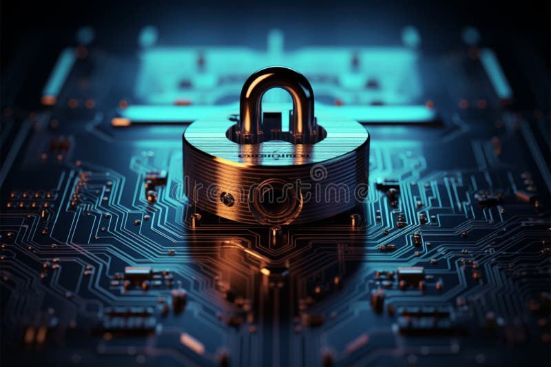 Cybersecurity on Board is Represented by the Rex Padlock Icon Stock ...