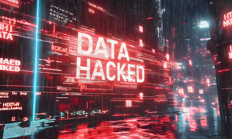 Cybersecurity Breach and Data Hacking Warning Stock Video - Video of coding, dark: 374449439