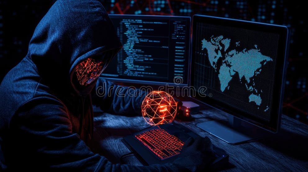 Cybersecurity Breach Detection Virtual Environment Digital Art Dark ...