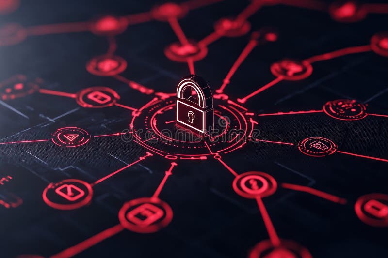 Cybersecurity Breach: Hacker Attack on System with Hologram and Lock ...