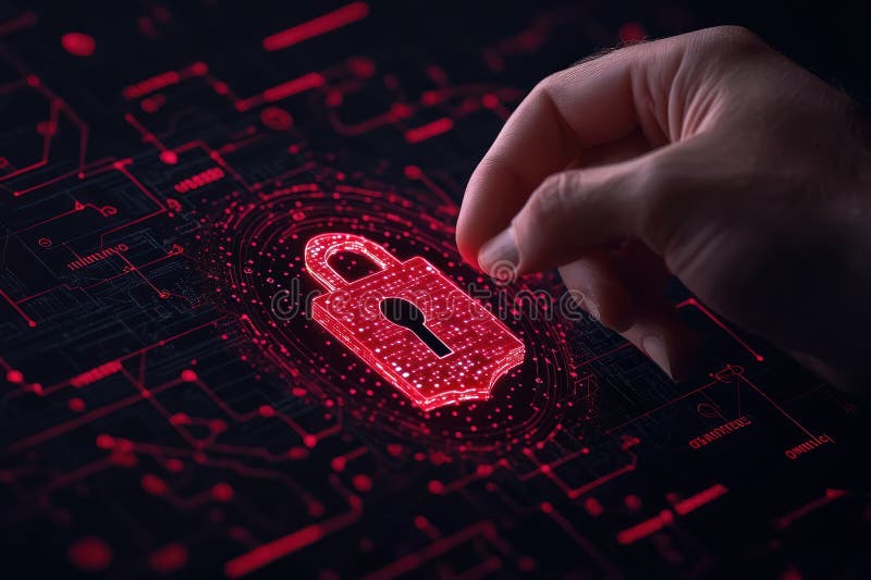 Cybersecurity Breach: Holographic Lock Icons Under Attack by Hackers ...