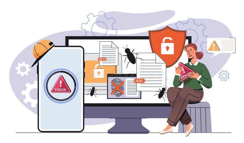 Warning Signs Cybersecurity Threat Illustration Stock Illustrations ...
