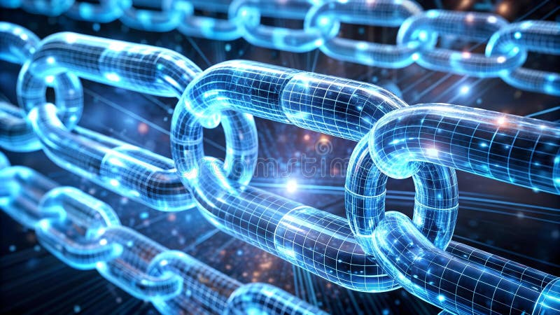 Cybersecurity Chain Links Intertwined with Data Flow AI Generated Stock ...