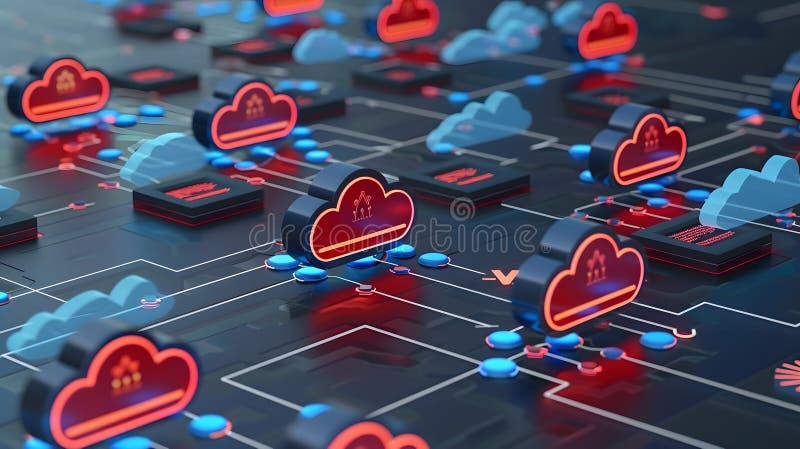 Cybersecurity Cloud Interface Stock Illustration - Illustration of ...